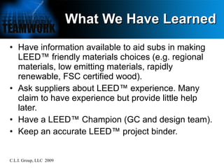 Leed™ At The Jobsite | PPT