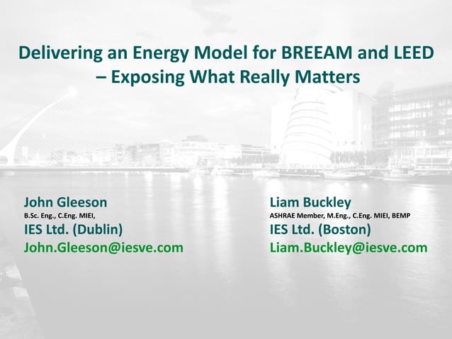 Delivering an Energy Model for BREEAM and LEED – Exposing What Really ...