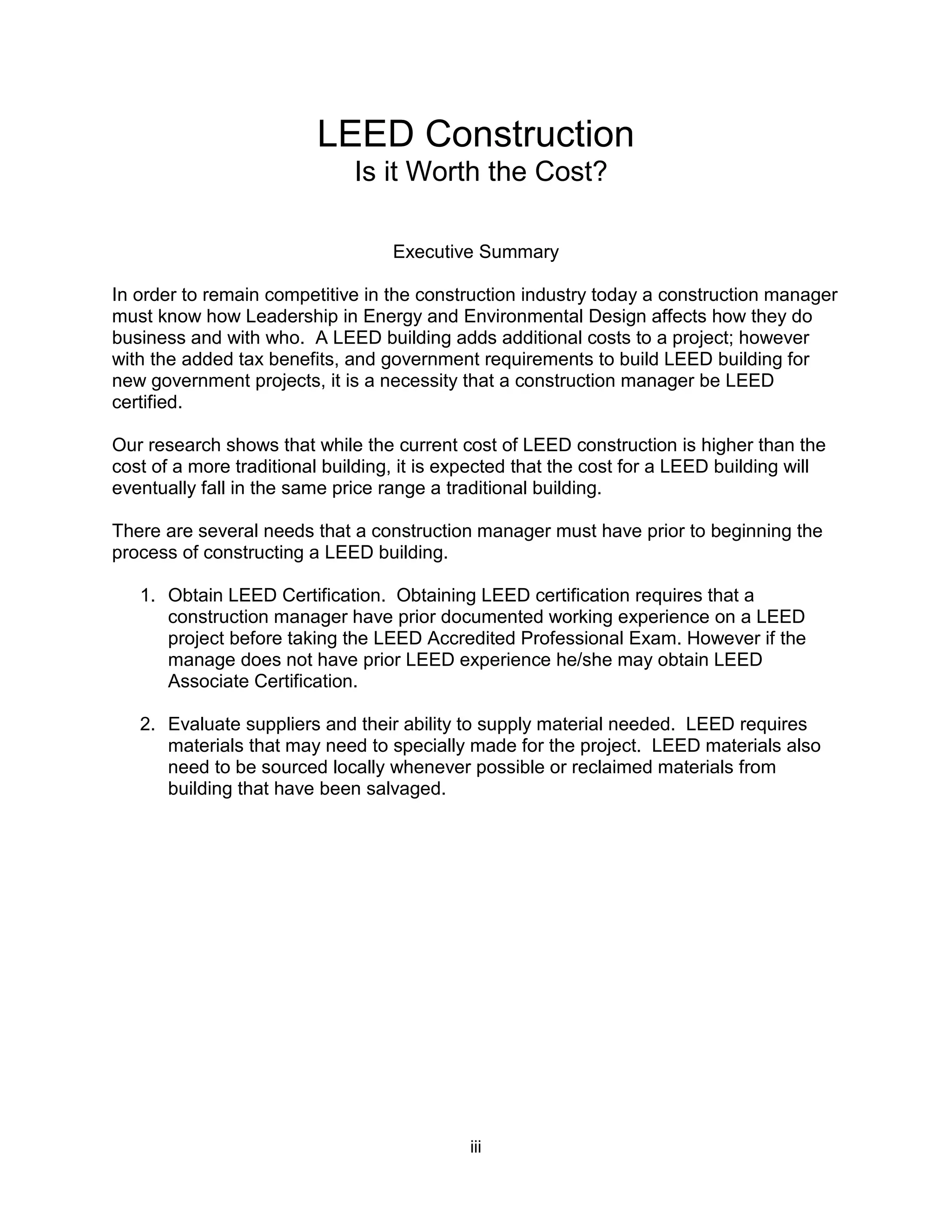 Leed construction | PDF