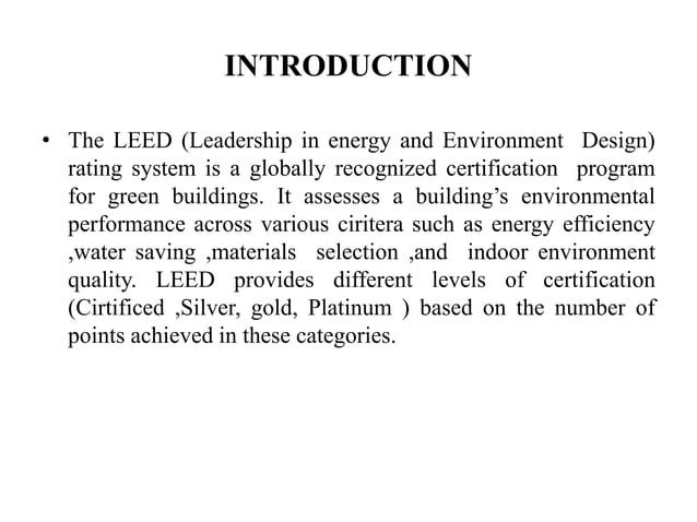 LEED ESC.pptx from kleit student at hubli dharwad | PPT