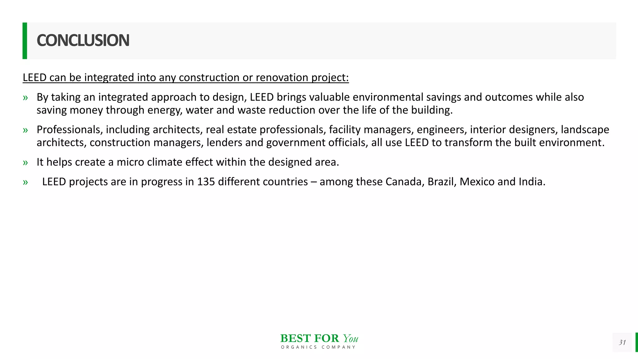 Leed rating system with case study | PPTX