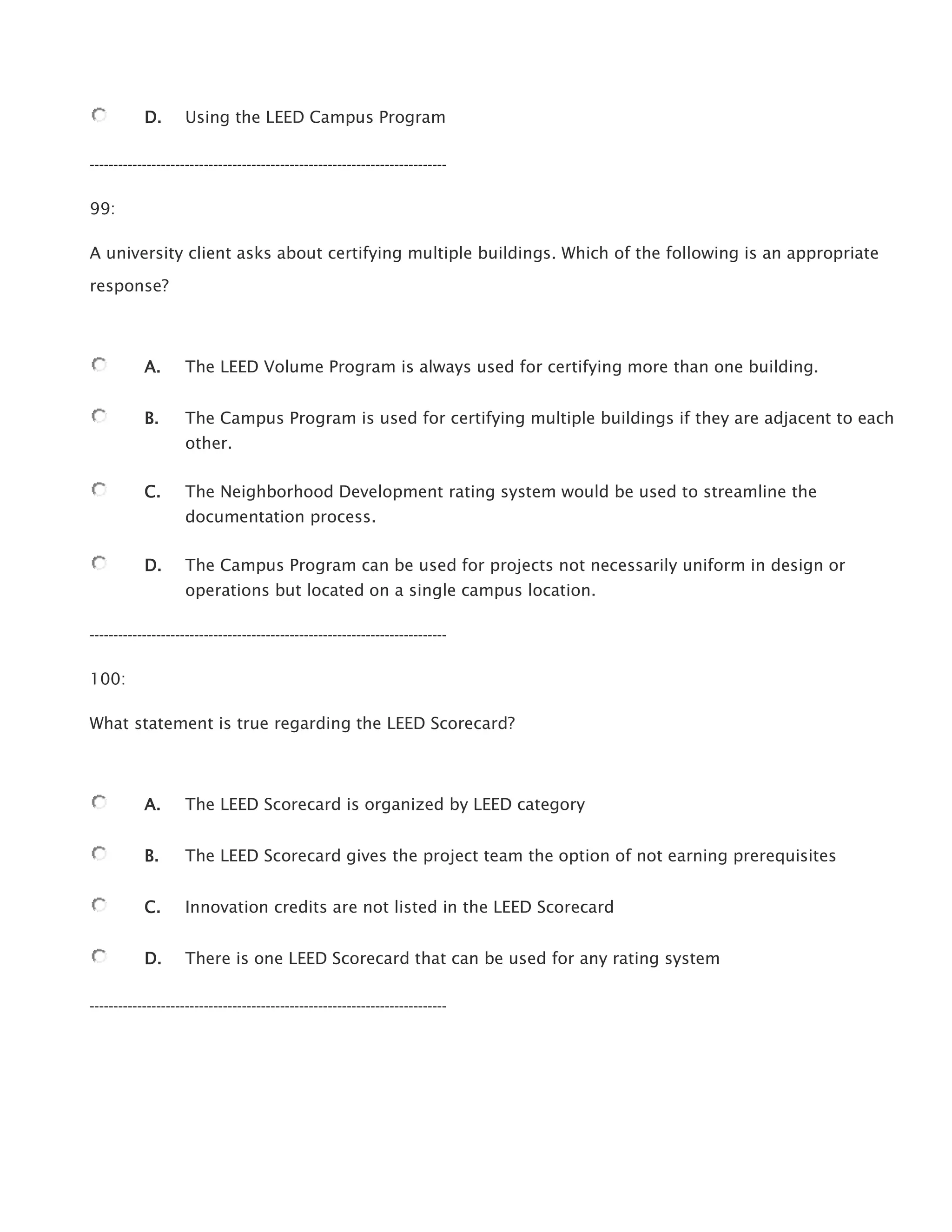 Leed ga question | PDF