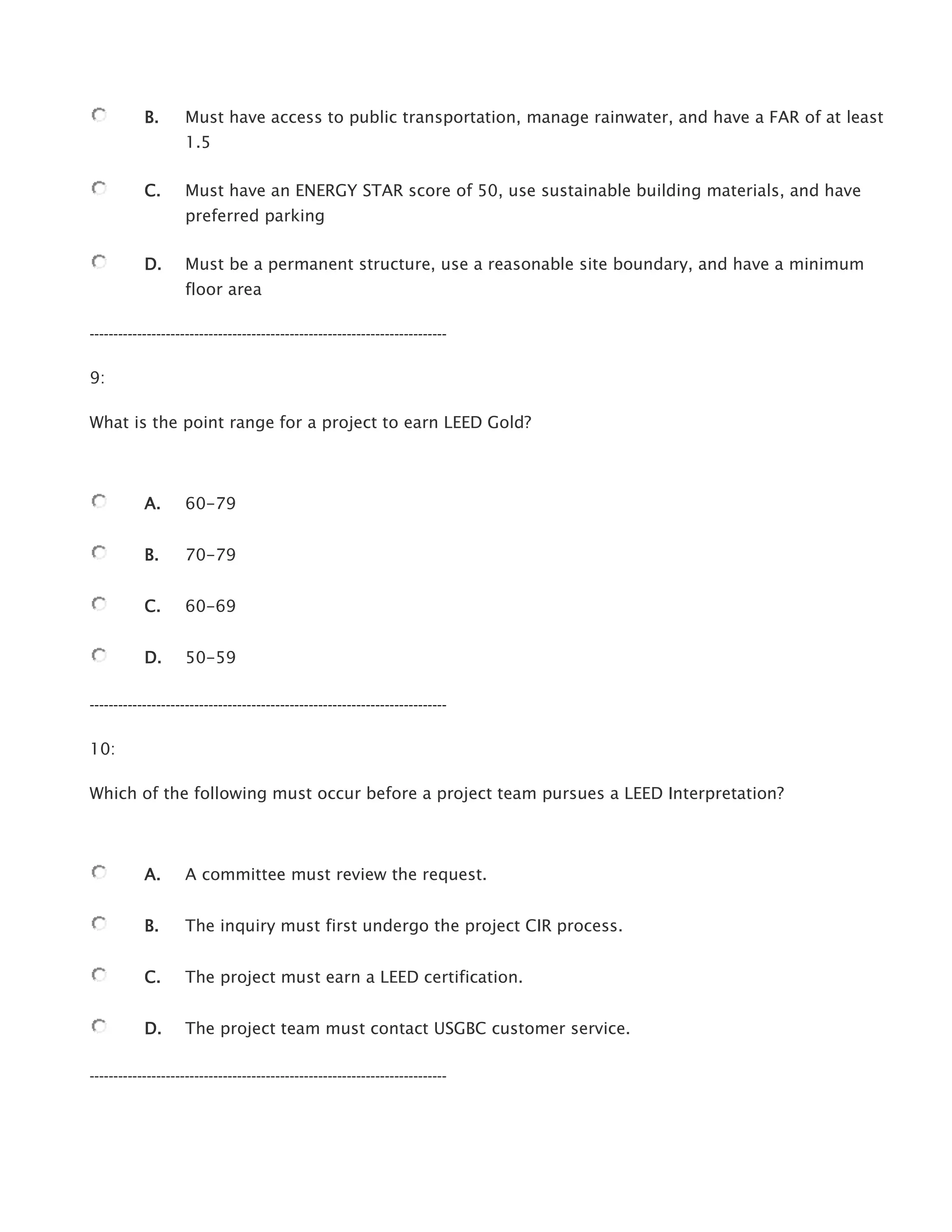 Leed ga question | PDF