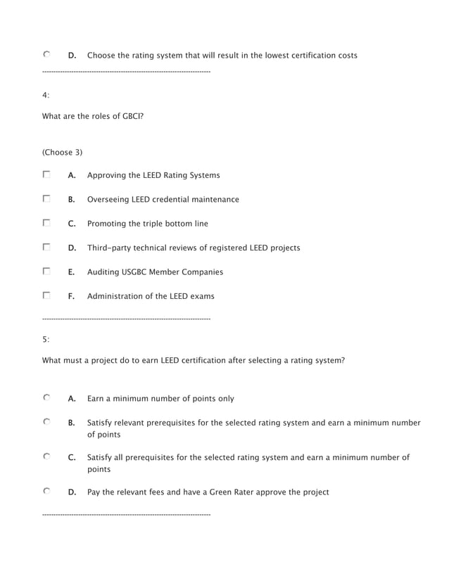 Leed ga question | PDF