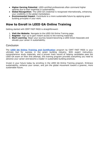LEED GA Online Training and Certification_ A Pathway to Sustainability ...