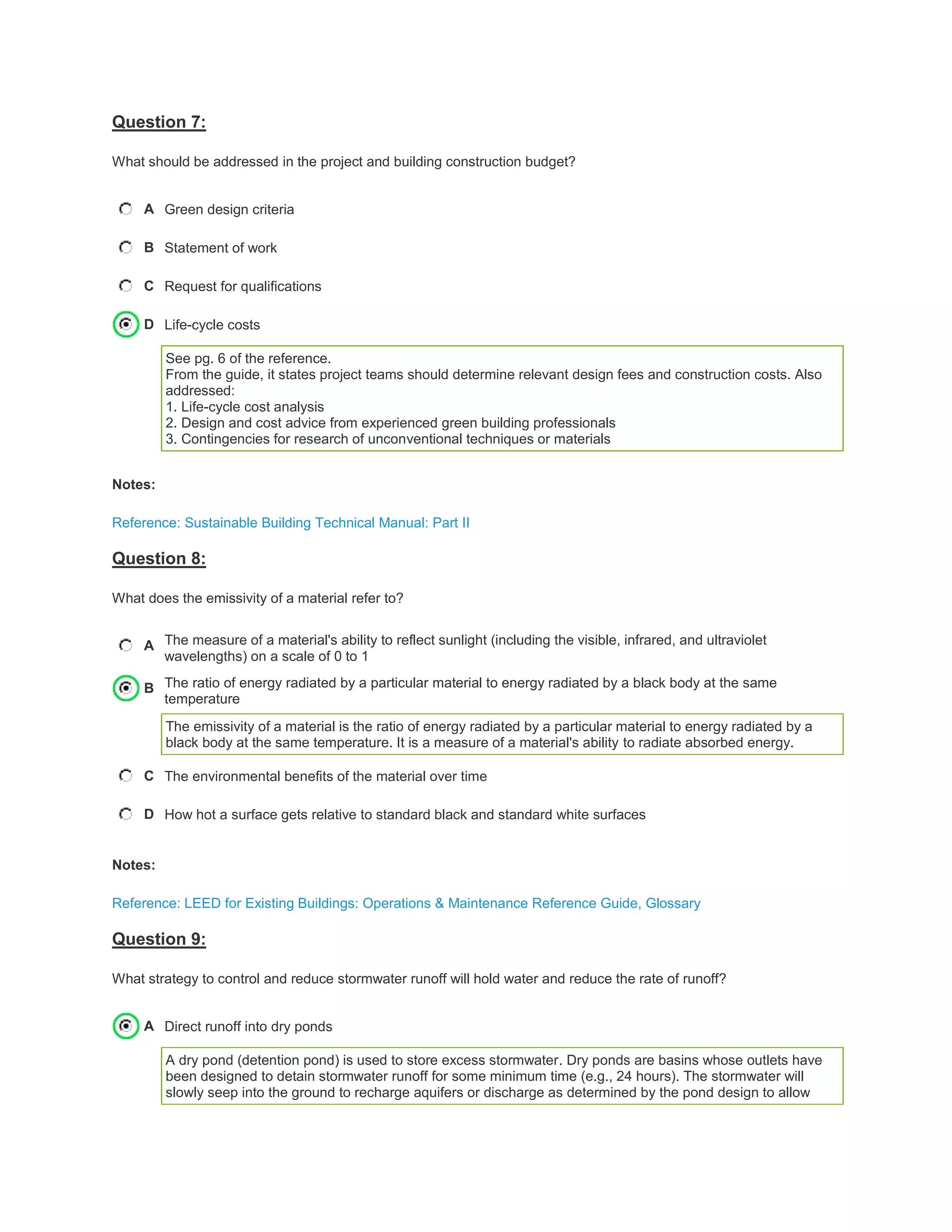 Leed green associate pool a - answer | PDF