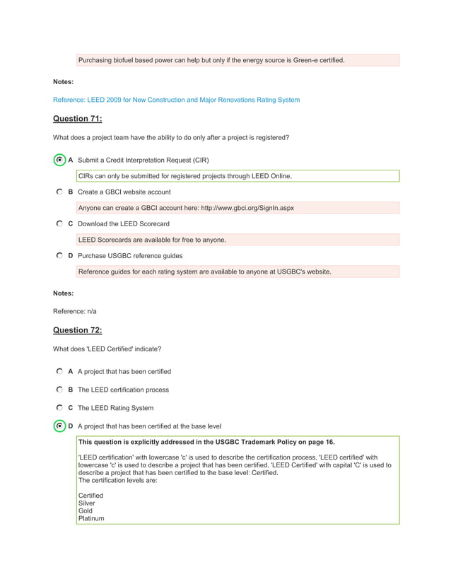 Leed green associate pool b - answer | PDF