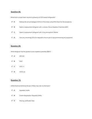 Leed green associate pool c - question | PDF
