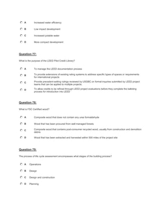 Leed green associate pool d question | PDF