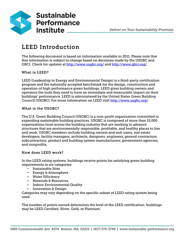 LEED Introduction | PDF