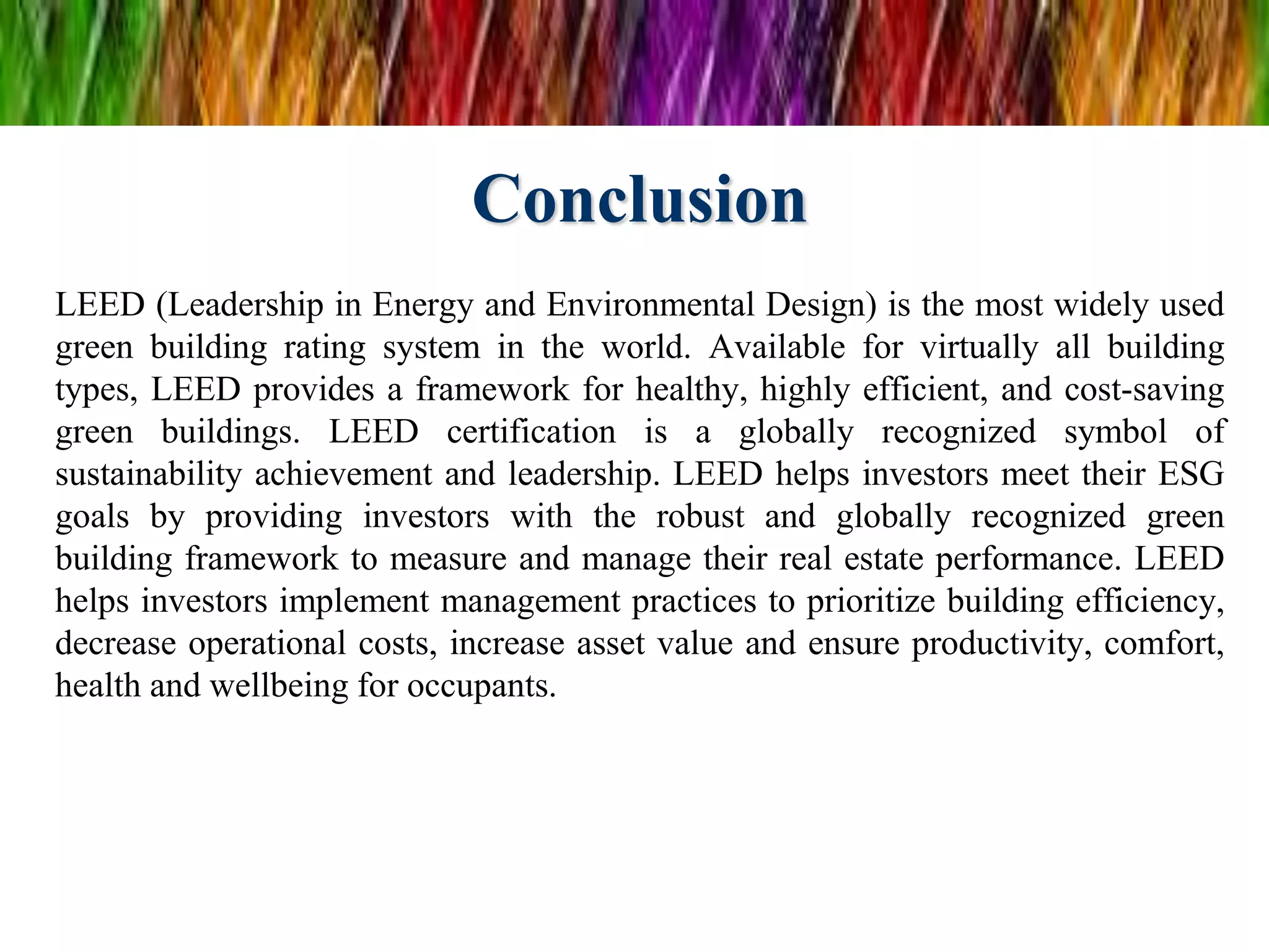 LEED(leadership in energy & enviromental design) | PPT