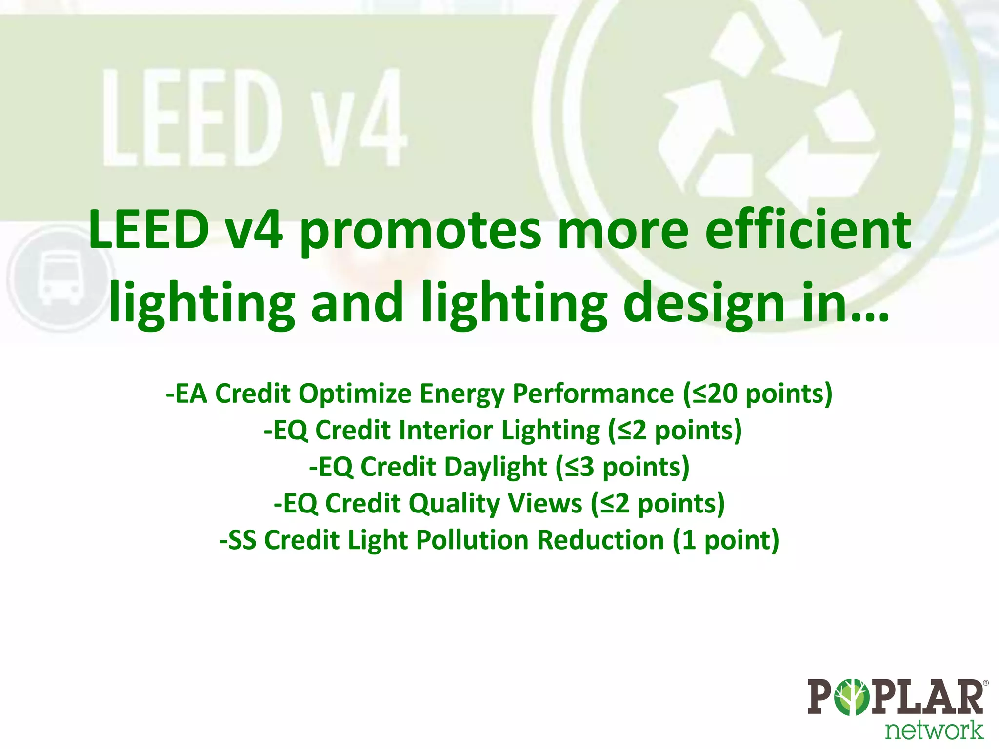 LEED v4 Green Building Focuses on Lighting | PPTX