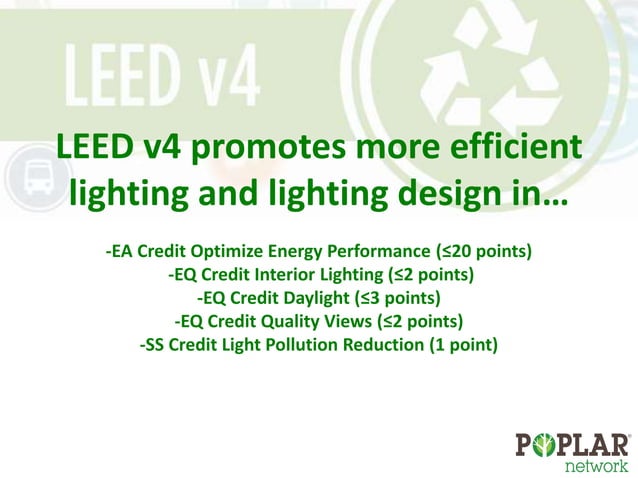 LEED v4 Green Building Focuses on Lighting | PPTX | Indoor Environmental Quality | Home & Garden