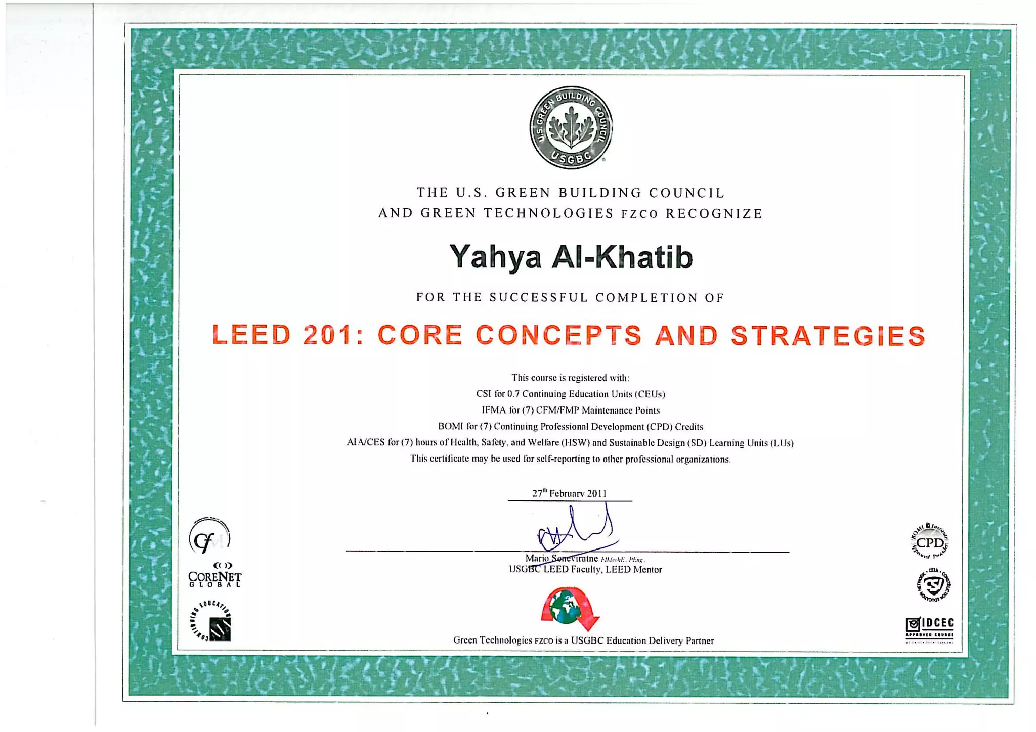 Leed training certificate | PPT