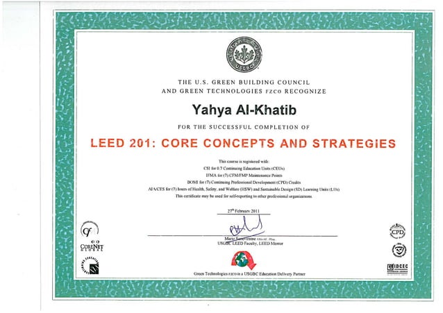 Leed training certificate | PPT