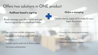 Aadhaar eSign Gateway- Leegality Digital Documentation Platform | PPT