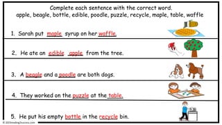 Teaching Word Endings le, el and al | PDF
