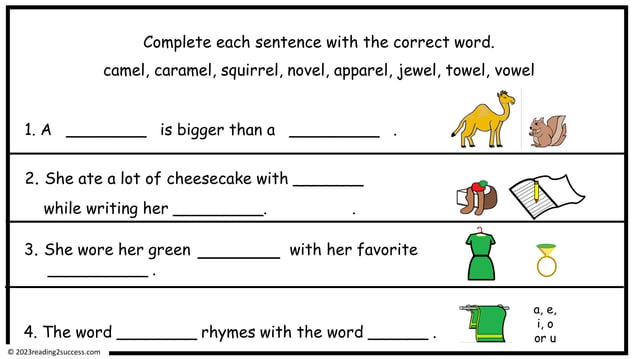 Teaching Word Endings le, el and al | PDF