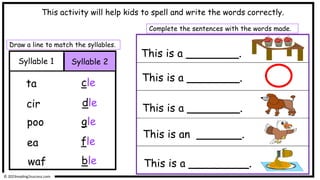Teaching Word Endings le, el and al | PDF