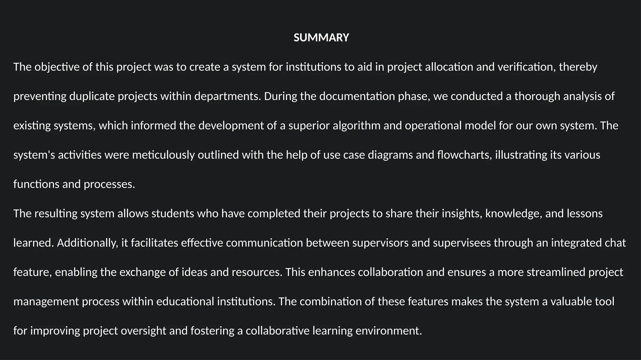 DESIGN AND IMPLEMENTATION OF A STUDENT PROJECT ALLOCATION | PPTX