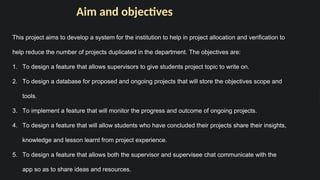 DESIGN AND IMPLEMENTATION OF A STUDENT PROJECT ALLOCATION | PPTX