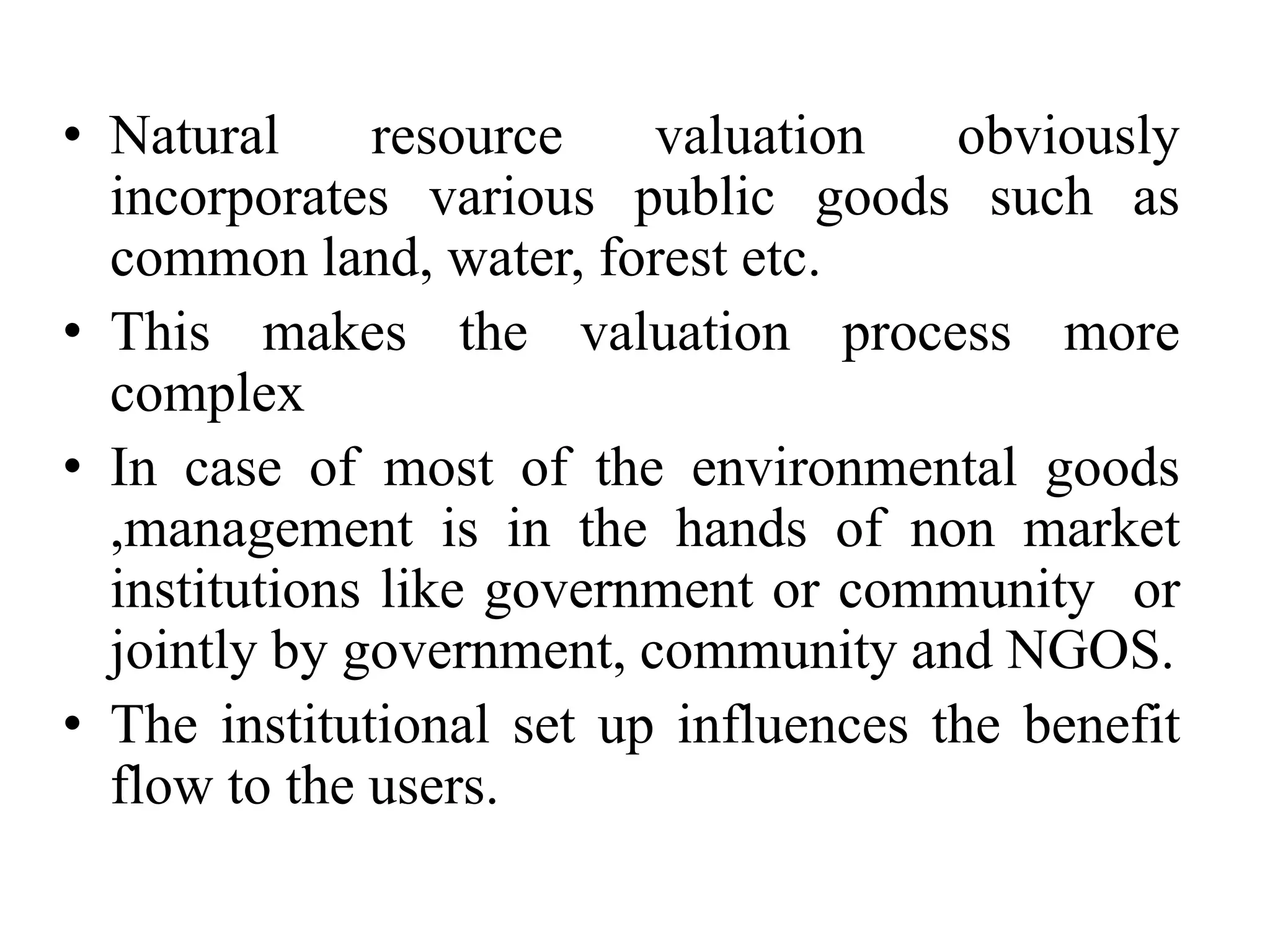 VALUATION OF RENEWABLE NATURAL RESOURES | PPTX