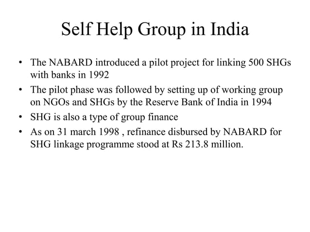 SELF HELF GROUP | PPTX | Non-Profit Organizations | Industries