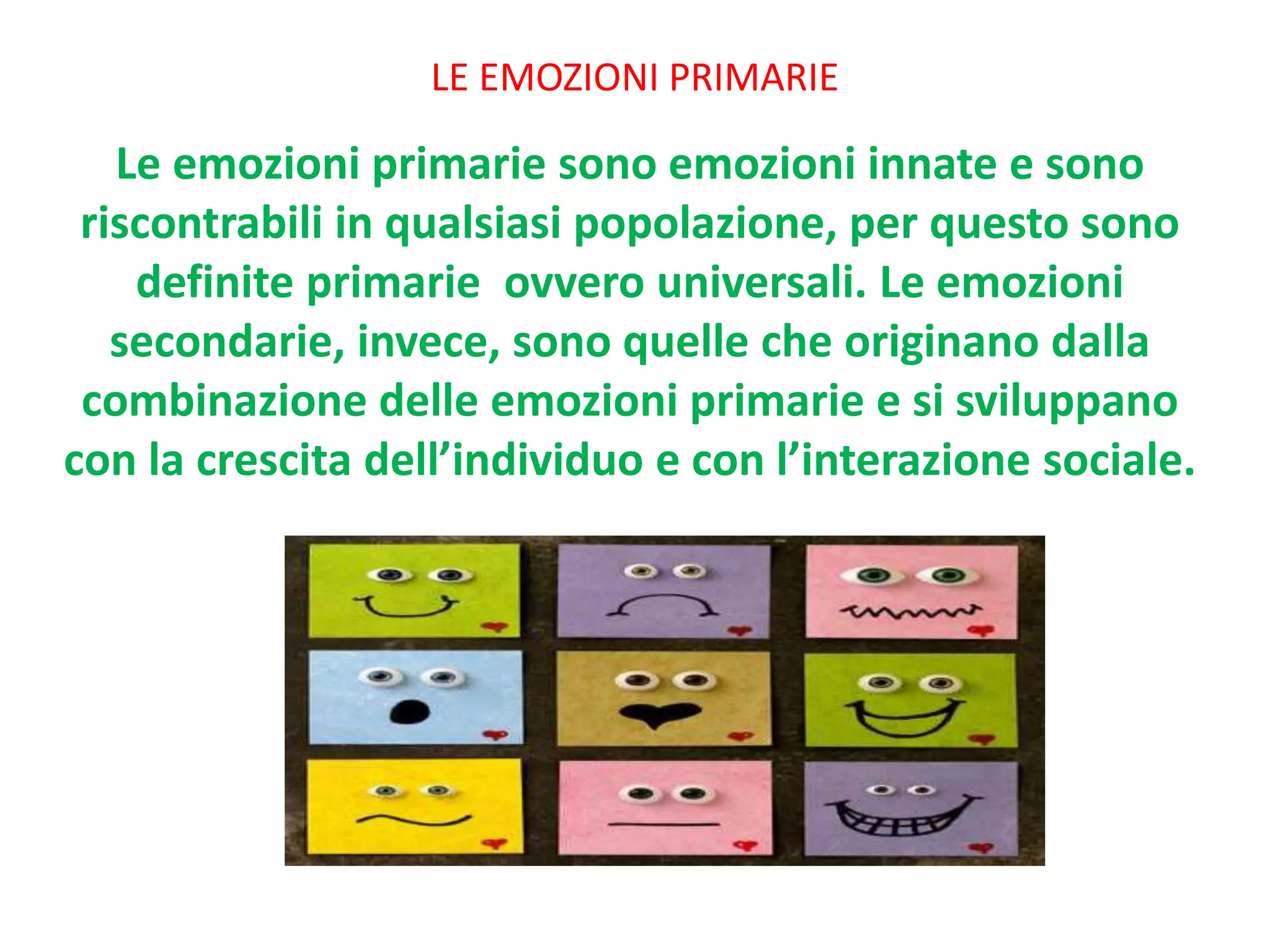Le emozioni primarie | PPTX