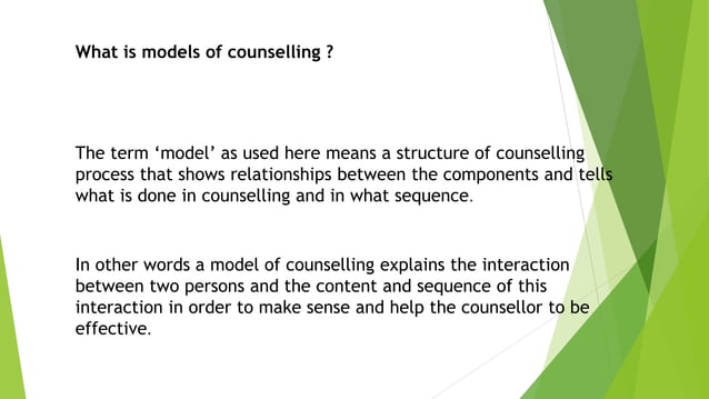Models of counselling | PPT