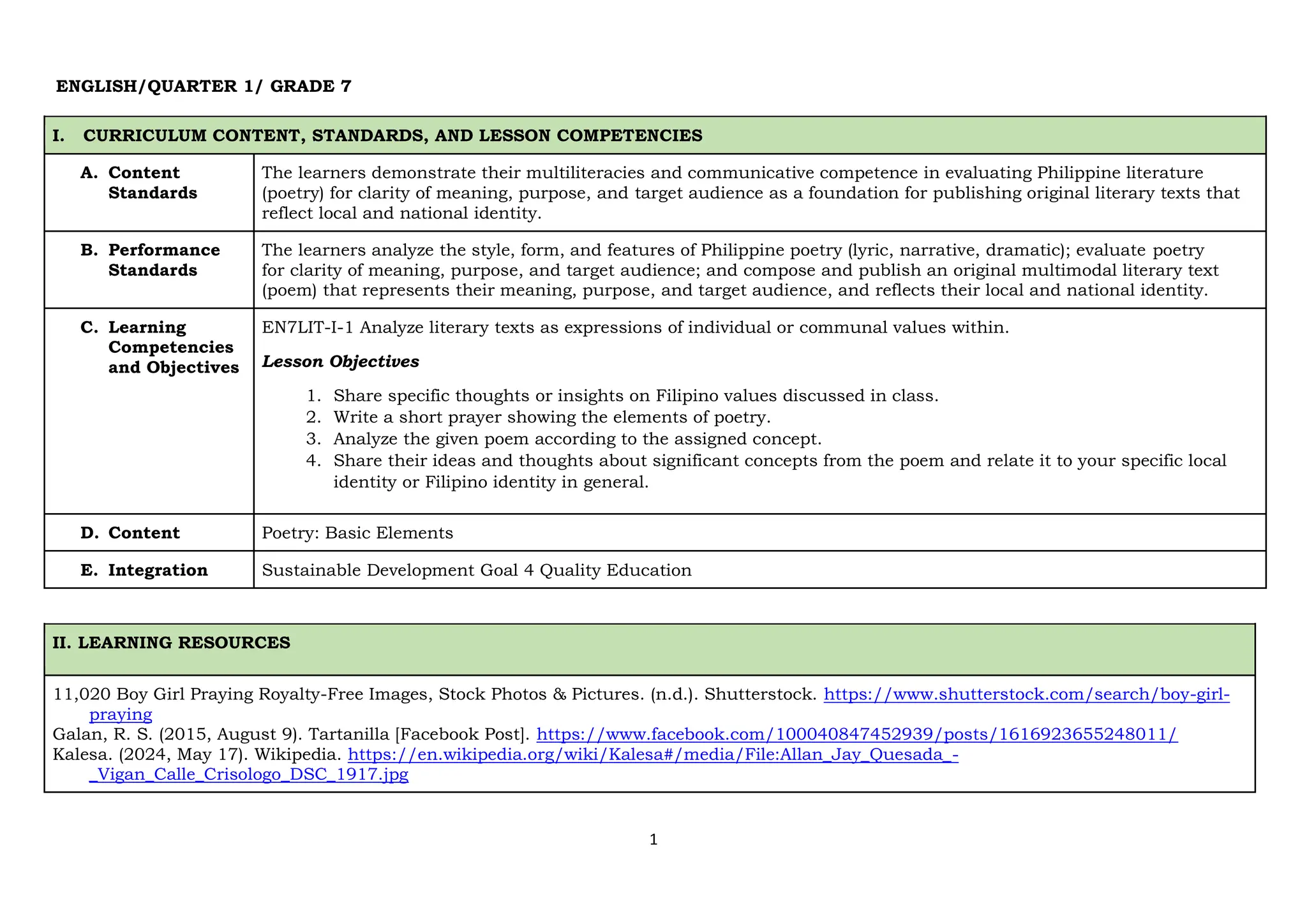 LE_ENGLISH 7 Q1_W2.pdf FOR GRADE 7 STUDENTS | PDF