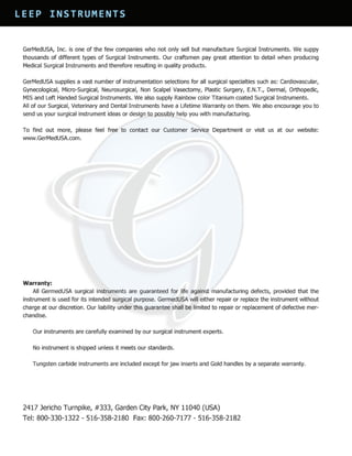 Leep Surgical Instruments from GermedUSA | PDF