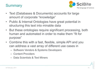 SciBite - Role Of Ontologies (Pistoia Alliance Webinar) | PPT | Free ...