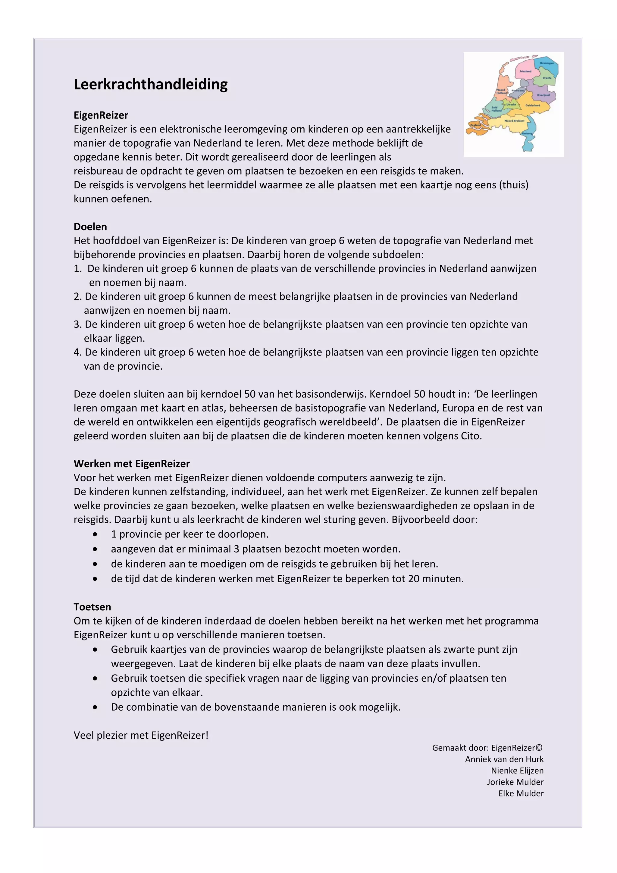 Leerkrachthandleiding | DOC | Travel