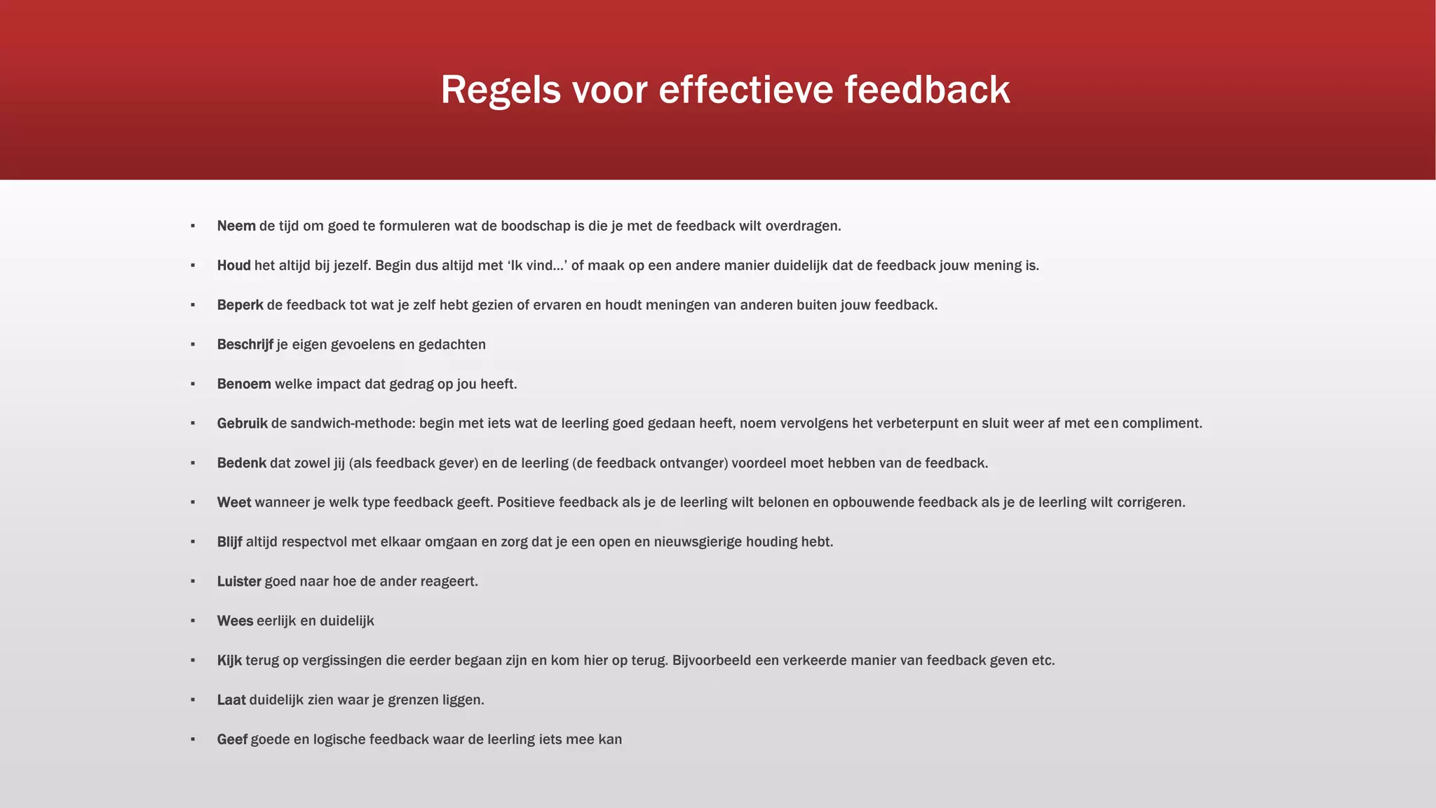 Leerlingen feedback geven | PPTX