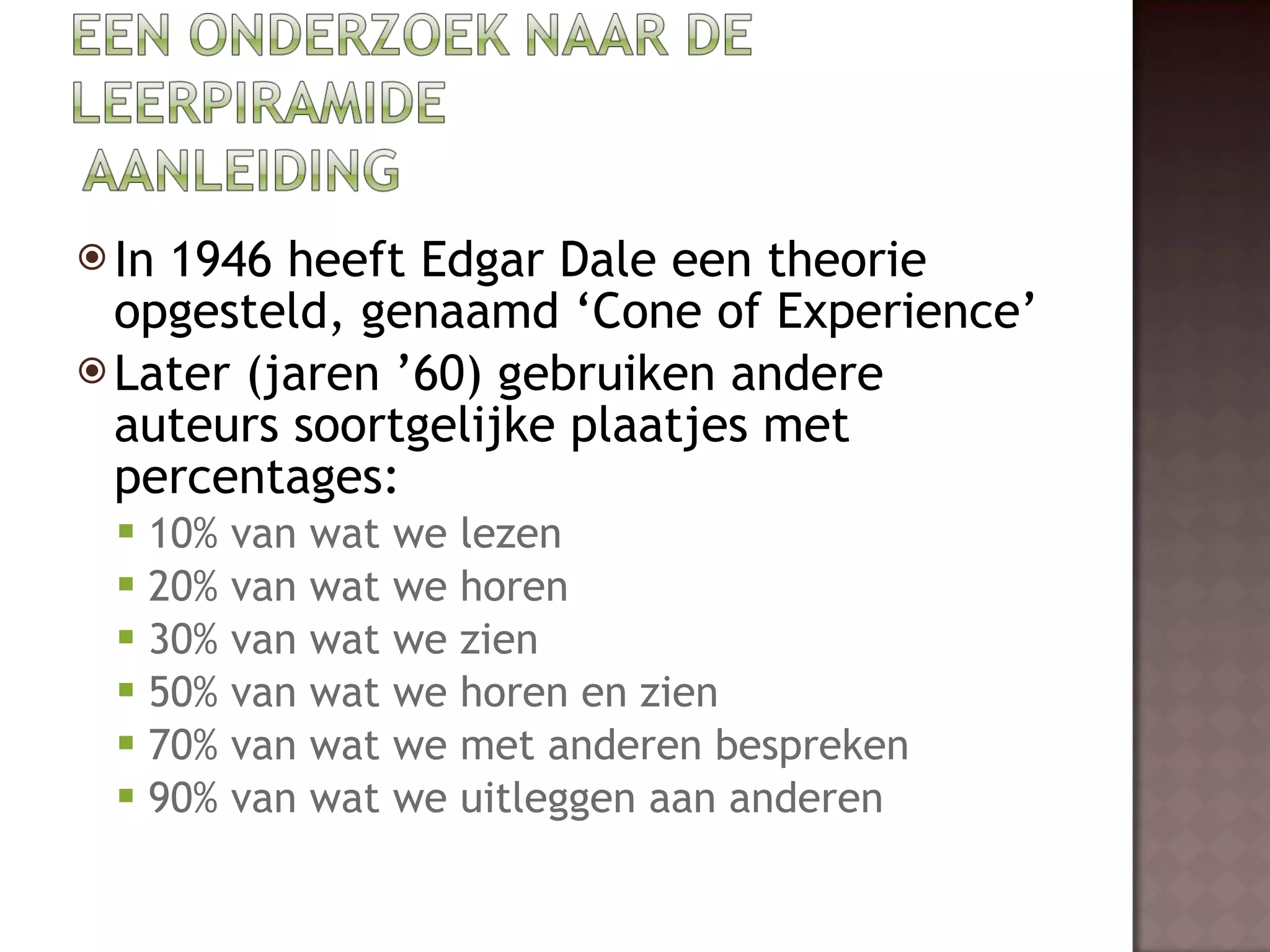 Mensen onthouden 10% van wat ze lezen...? | PPT