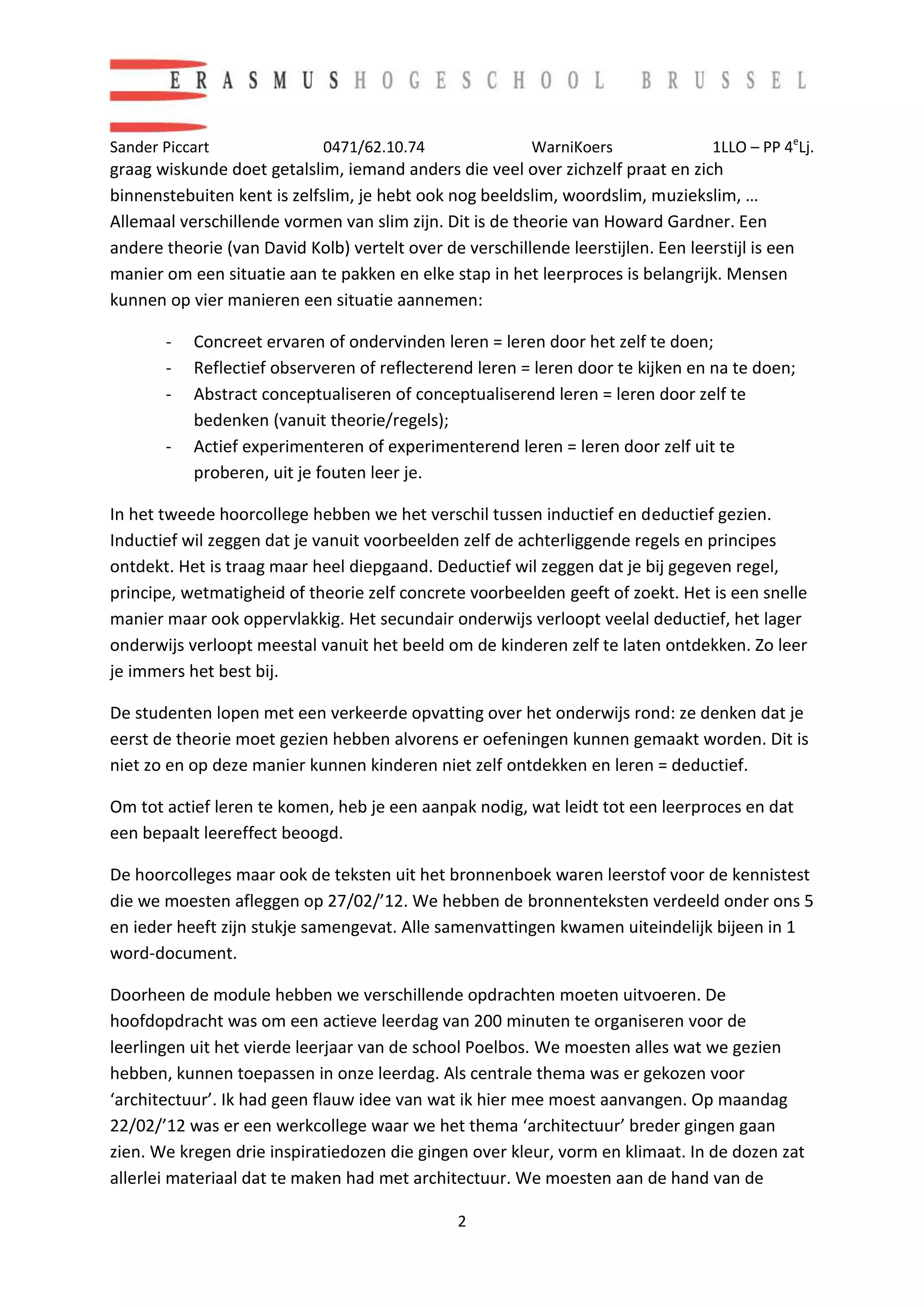 Leerreflectie | DOCX