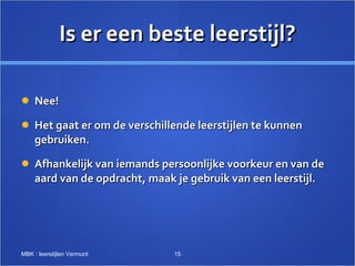 Leerstijlen vermunt | PPT
