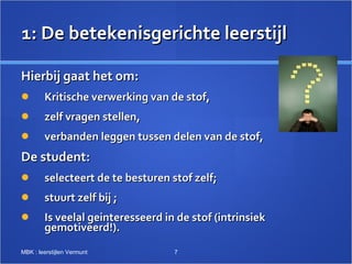 Leerstijlen vermunt | PPT