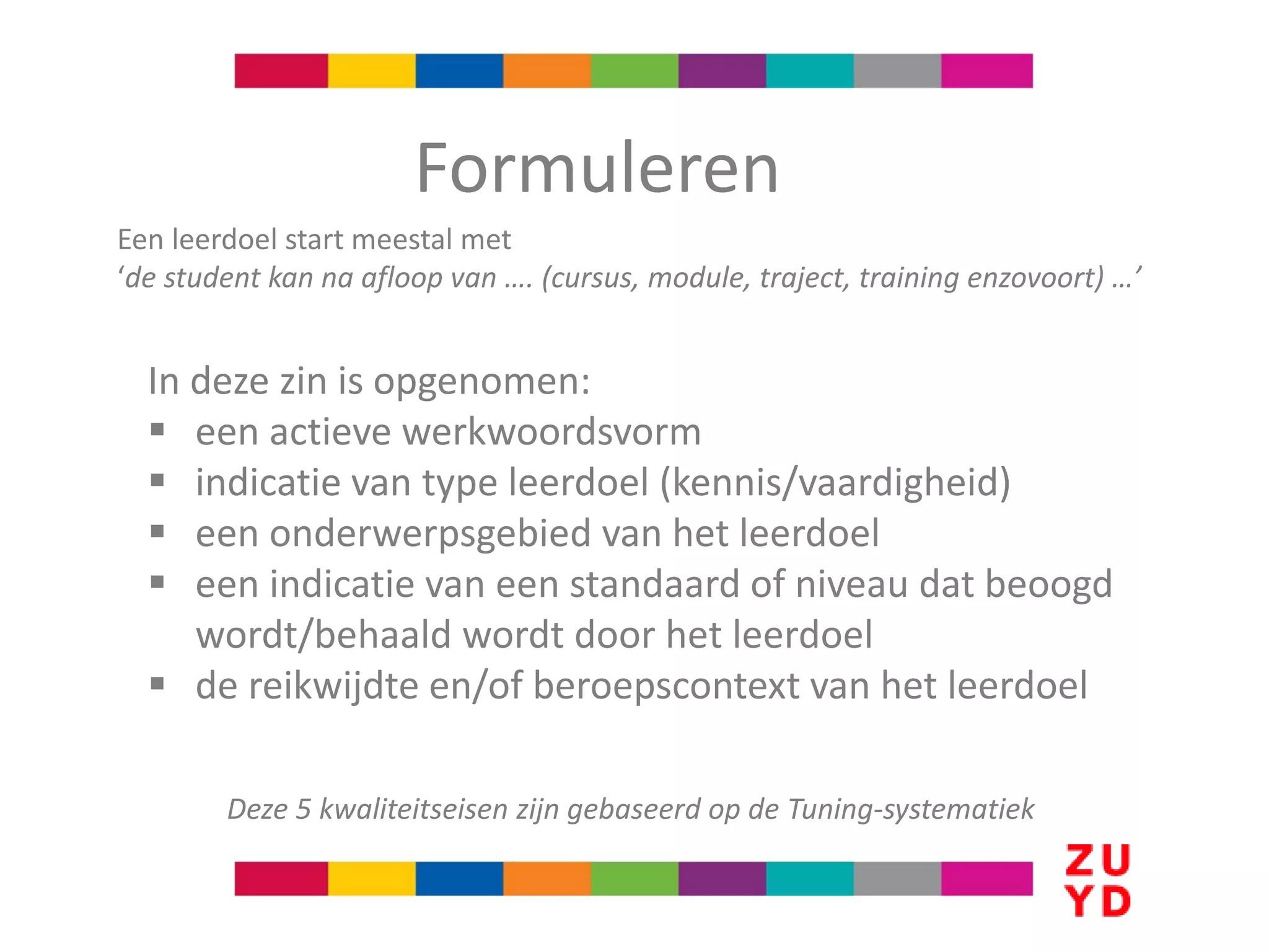 Leeruitkomsten en leerdoelen formuleren | PDF
