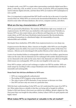What are NFTs in the art | PDF