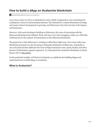 leewayhertz.com-How to build a dApp on Avalanche blockchain | PDF | Internet | Computing