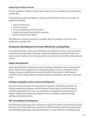 leewayhertz.com-How to build a dApp on Avalanche blockchain | PDF | Internet | Computing
