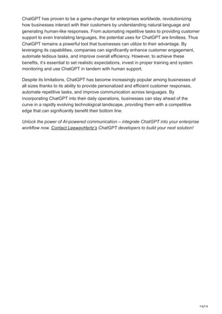 leewayhertz.com-ChatGPT use cases and solutions for enterprises.pdf
