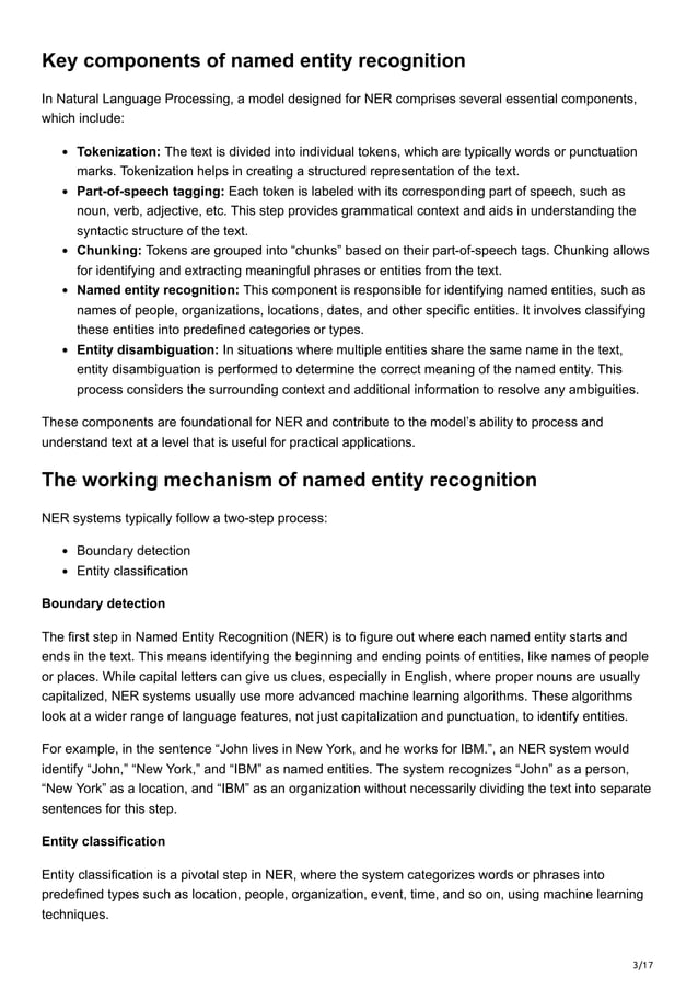 Named Entity Recognition Ner Unveiling The Value In Unstructured Textpdf
