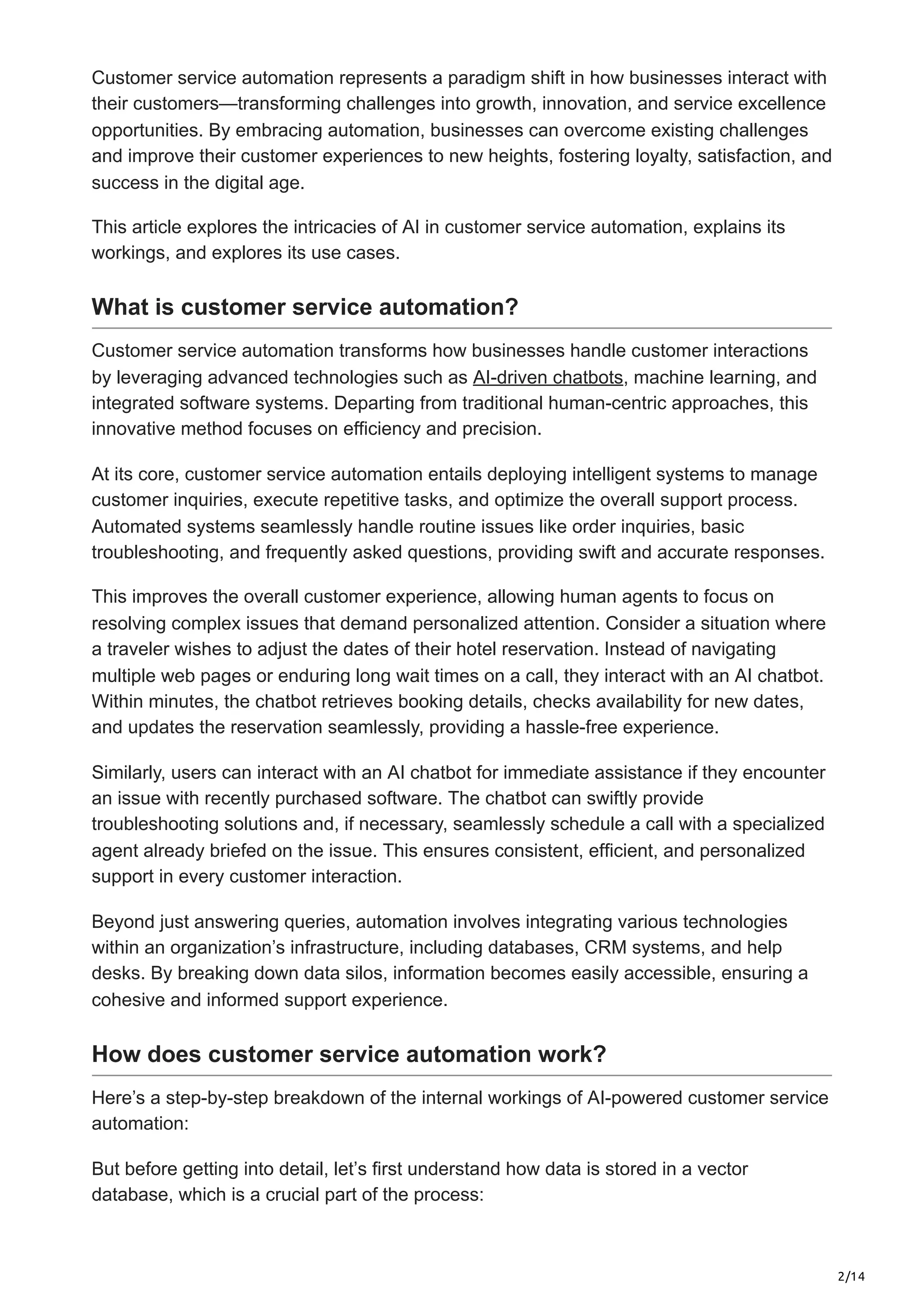 Ai Customer Service A Comprehensive Overview Pdf