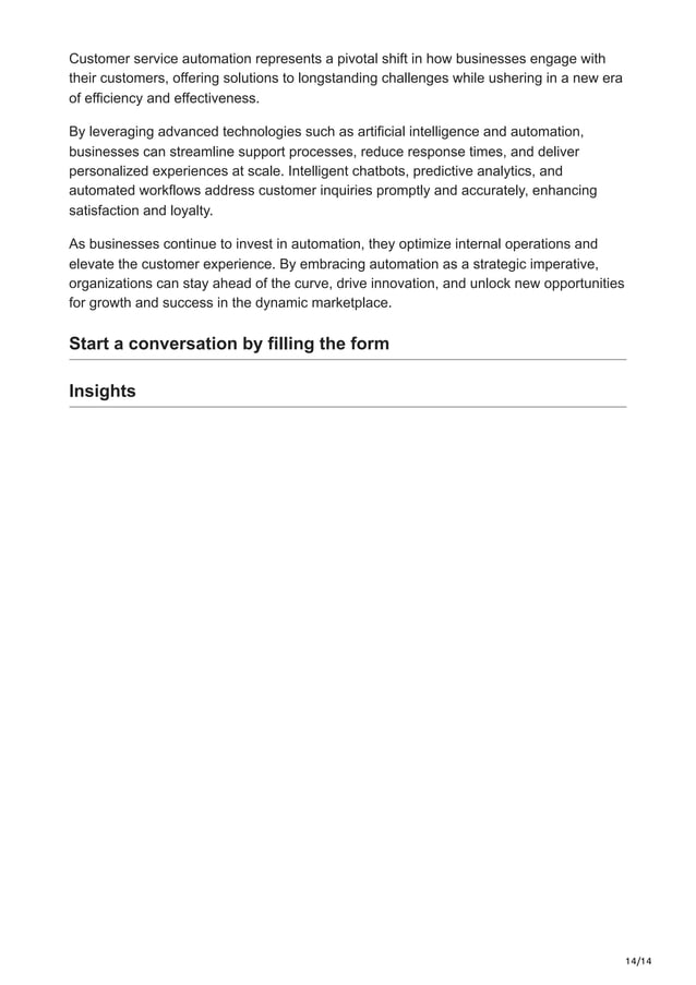 Ai Customer Service A Comprehensive Overview Pdf