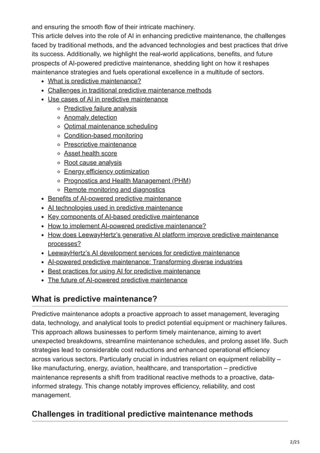 leewayhertz.com-AI in predictive maintenance Use cases technologies ...