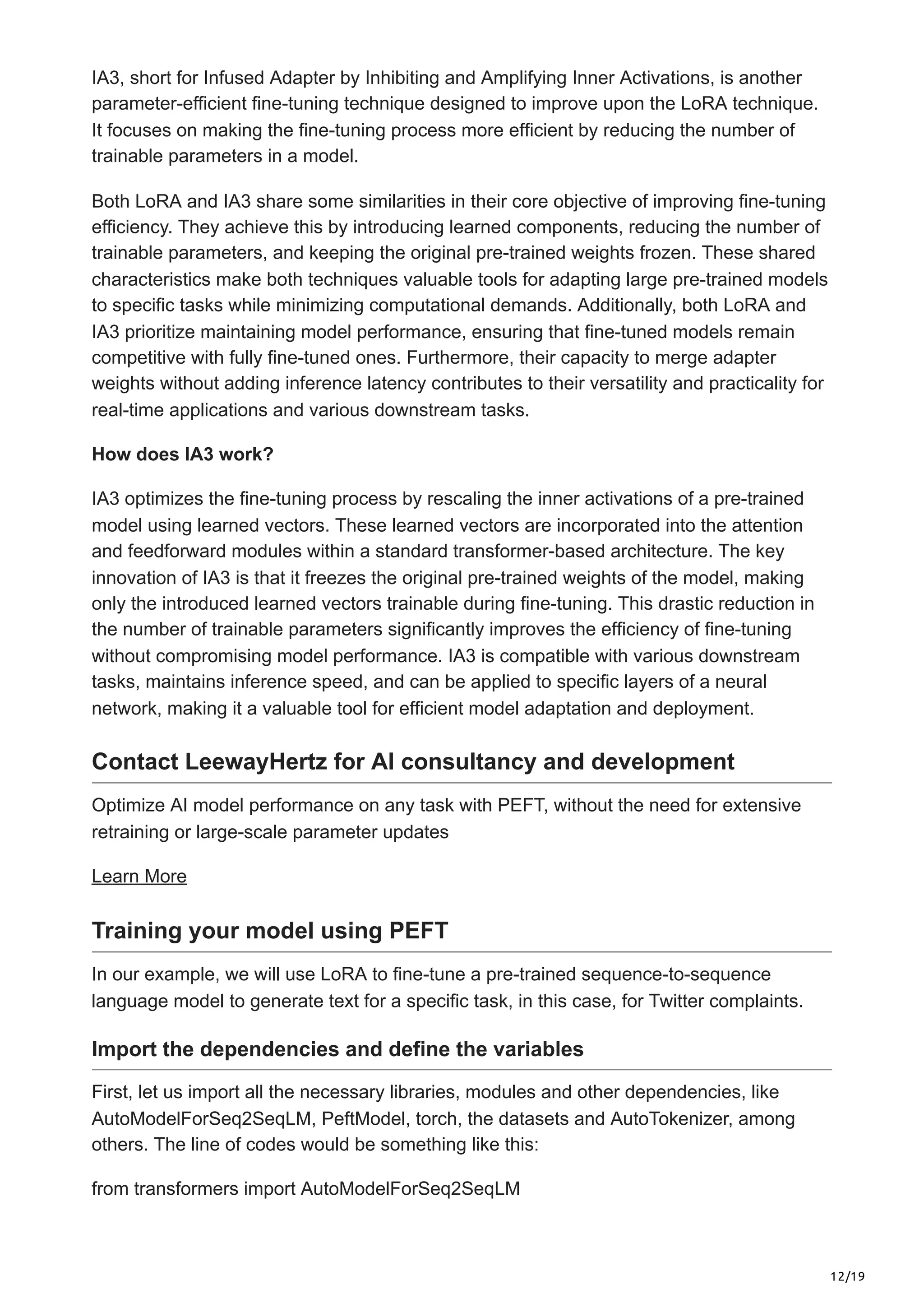 leewayhertz.com-Parameter-efficient Fine-tuning PEFT Overview benefits techniques and model ...