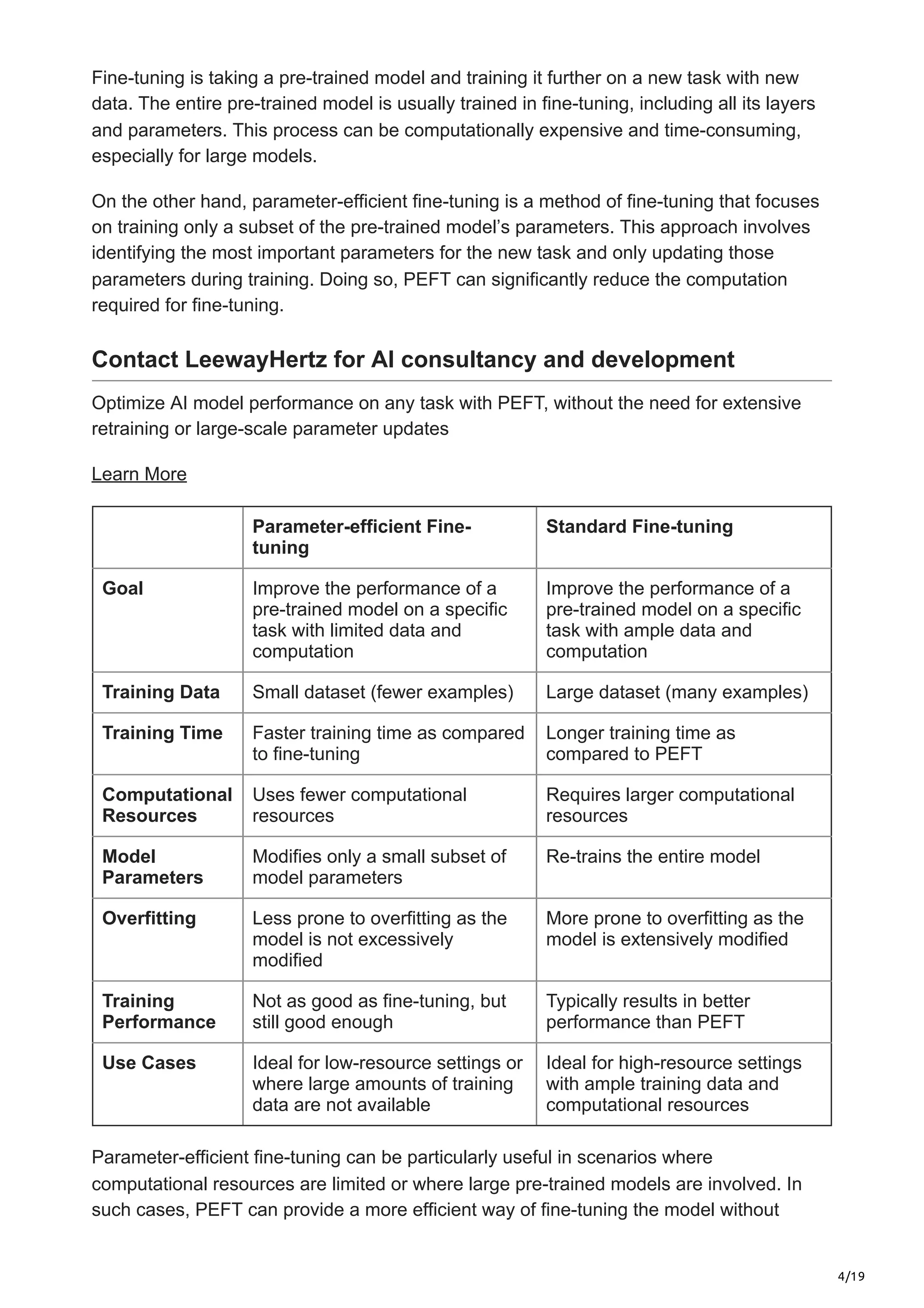 leewayhertz.com-Parameter-efficient Fine-tuning PEFT Overview benefits techniques and model ...