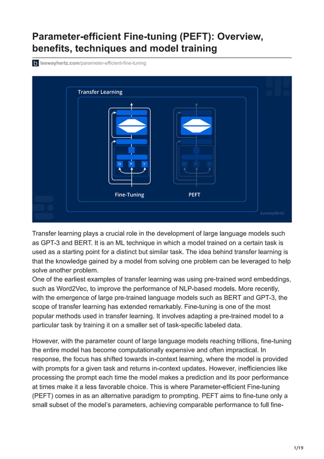 leewayhertz.com-Parameter-efficient Fine-tuning PEFT Overview benefits techniques and model ...